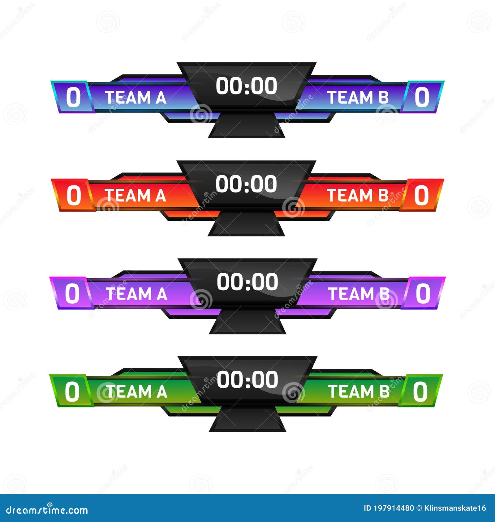 Modern Digital Score Board Template Design Collection Vector Stock ...