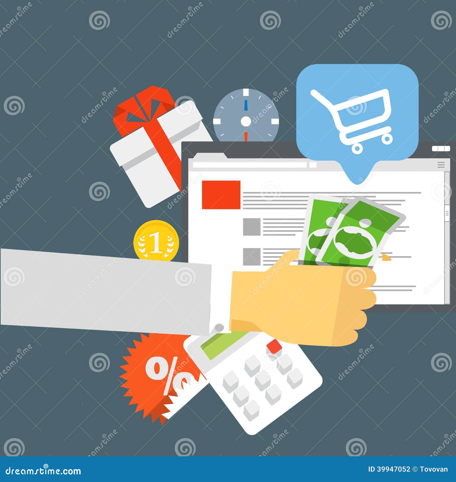 Modern Digital Shop Concept Stock Vector - Illustration of desktop ...