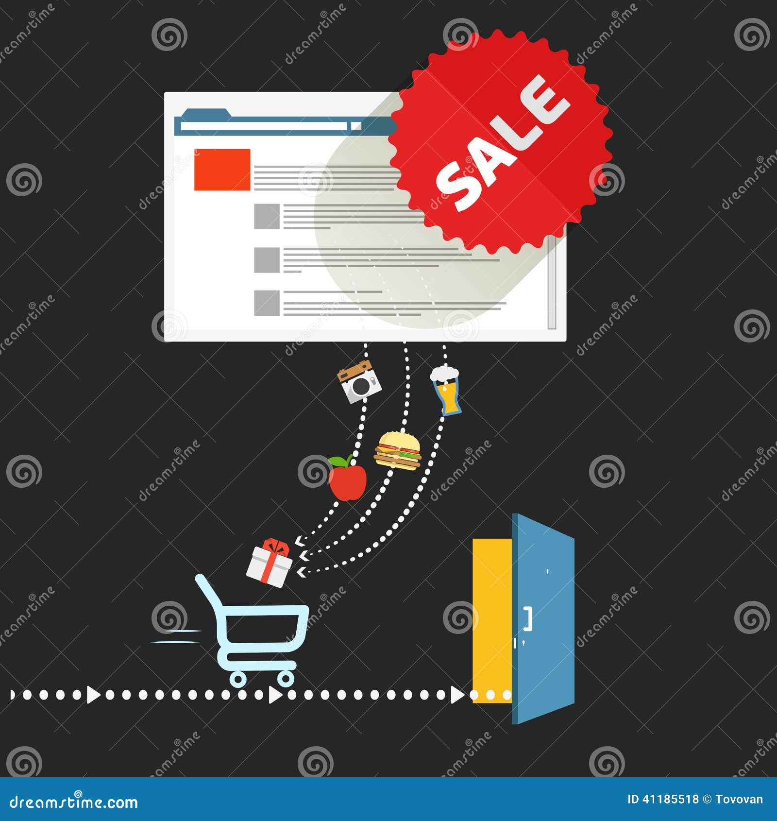 Modern Digital Shop Concept Stock Vector - Illustration of internet ...