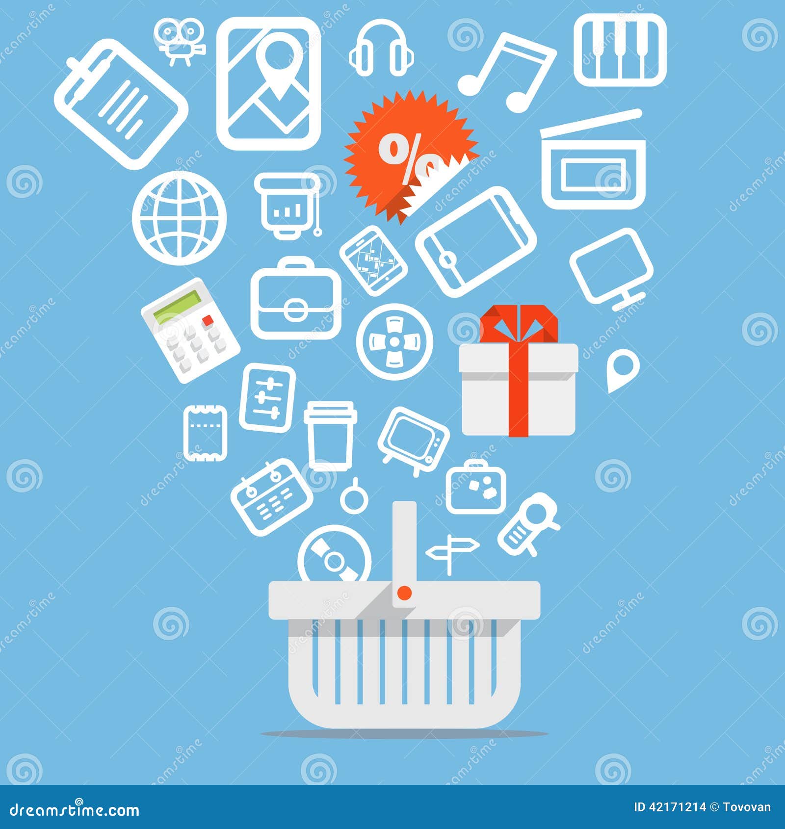 Modern Digital Shop Concept Stock Vector - Illustration of flat ...