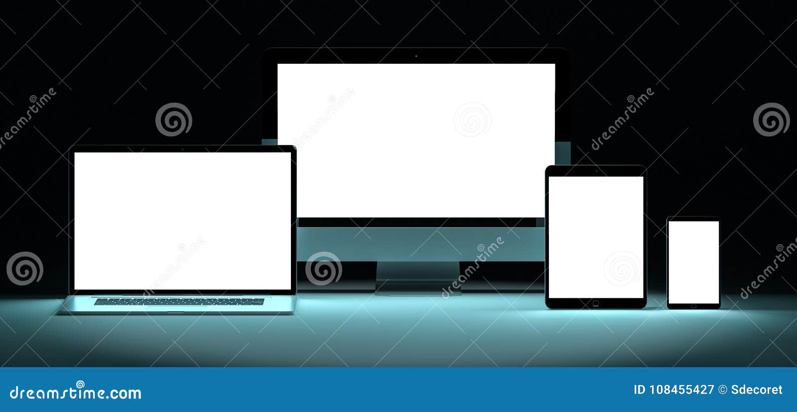 Modern Digital Silver Tech Device 3D Rendering Stock Illustration ...