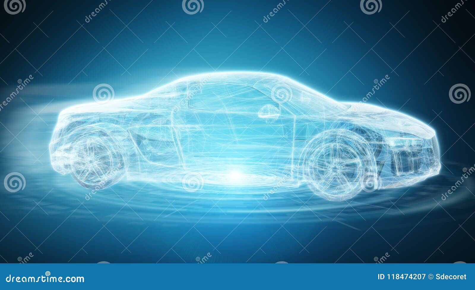 Modern Digital Smart Car Interface 3D Rendering Stock Illustration ...