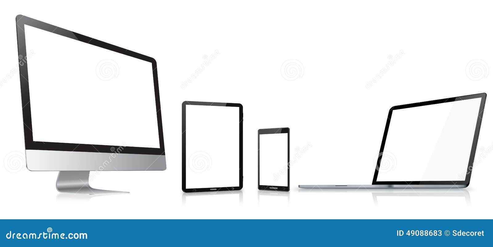 Modern Digital Tech Device Collection Stock Illustration - Illustration ...