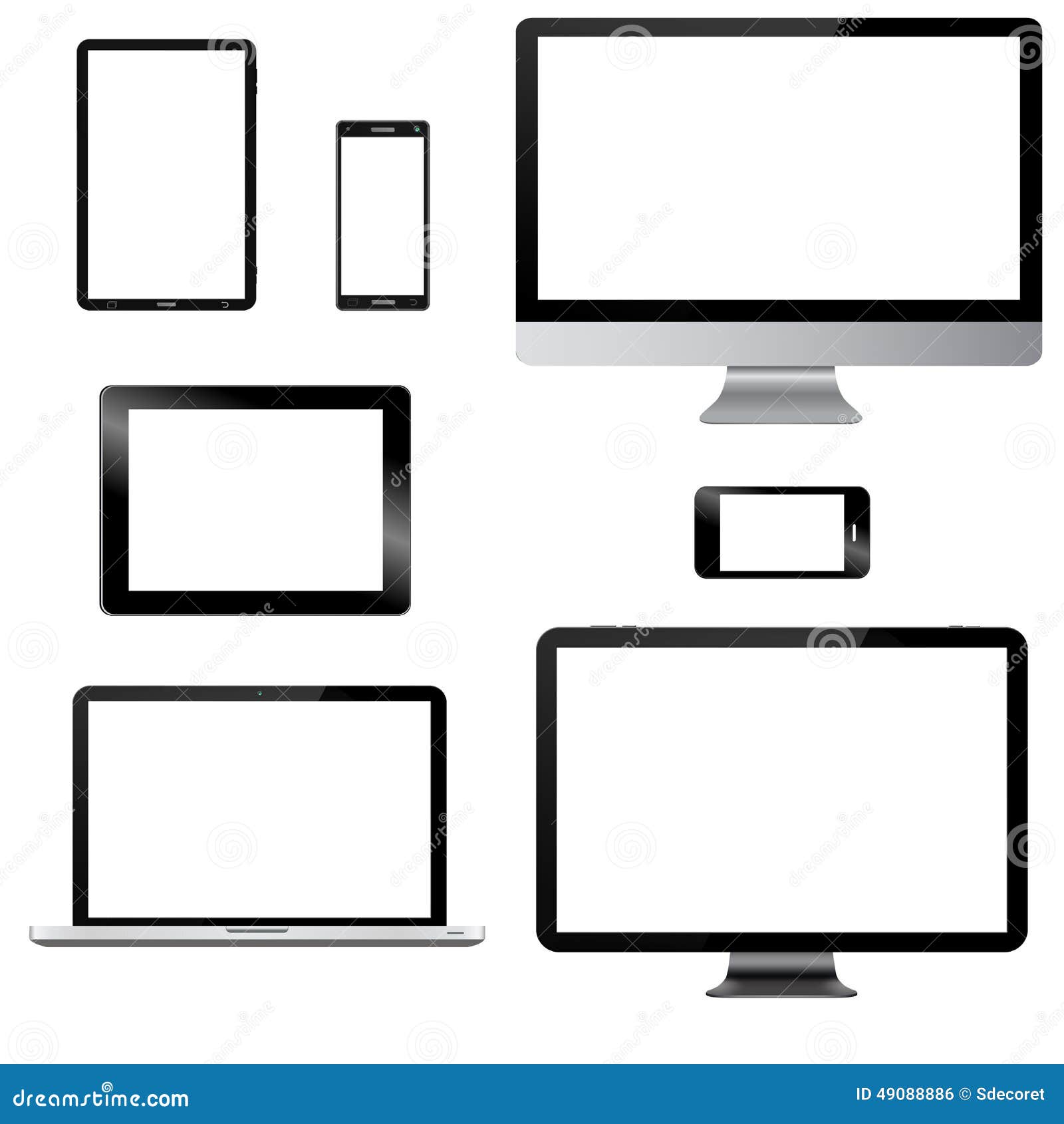 Modern Digital Tech Device Collection Stock Illustration - Illustration ...