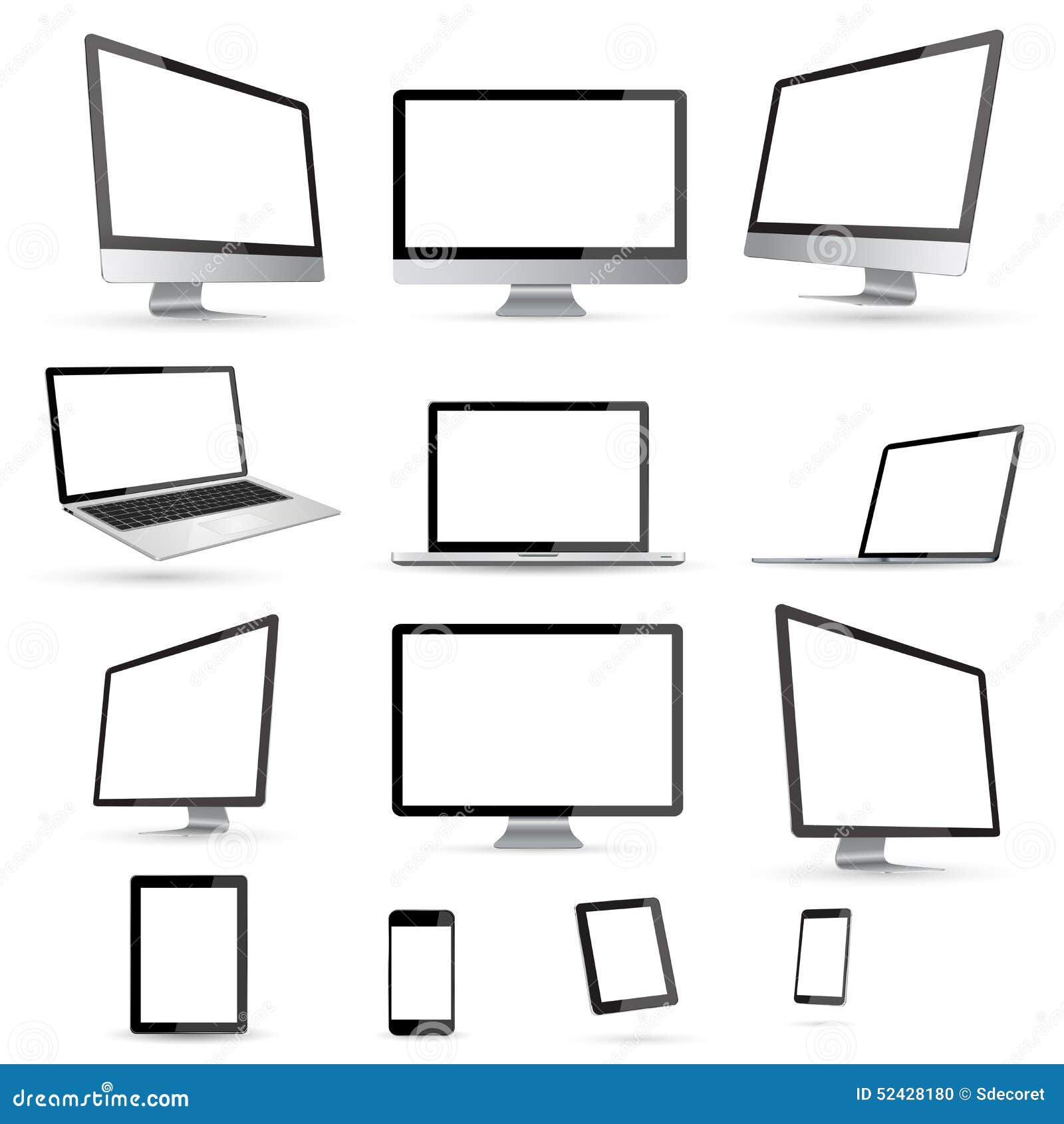 Modern Digital Tech Device Collection Stock Illustration - Illustration ...