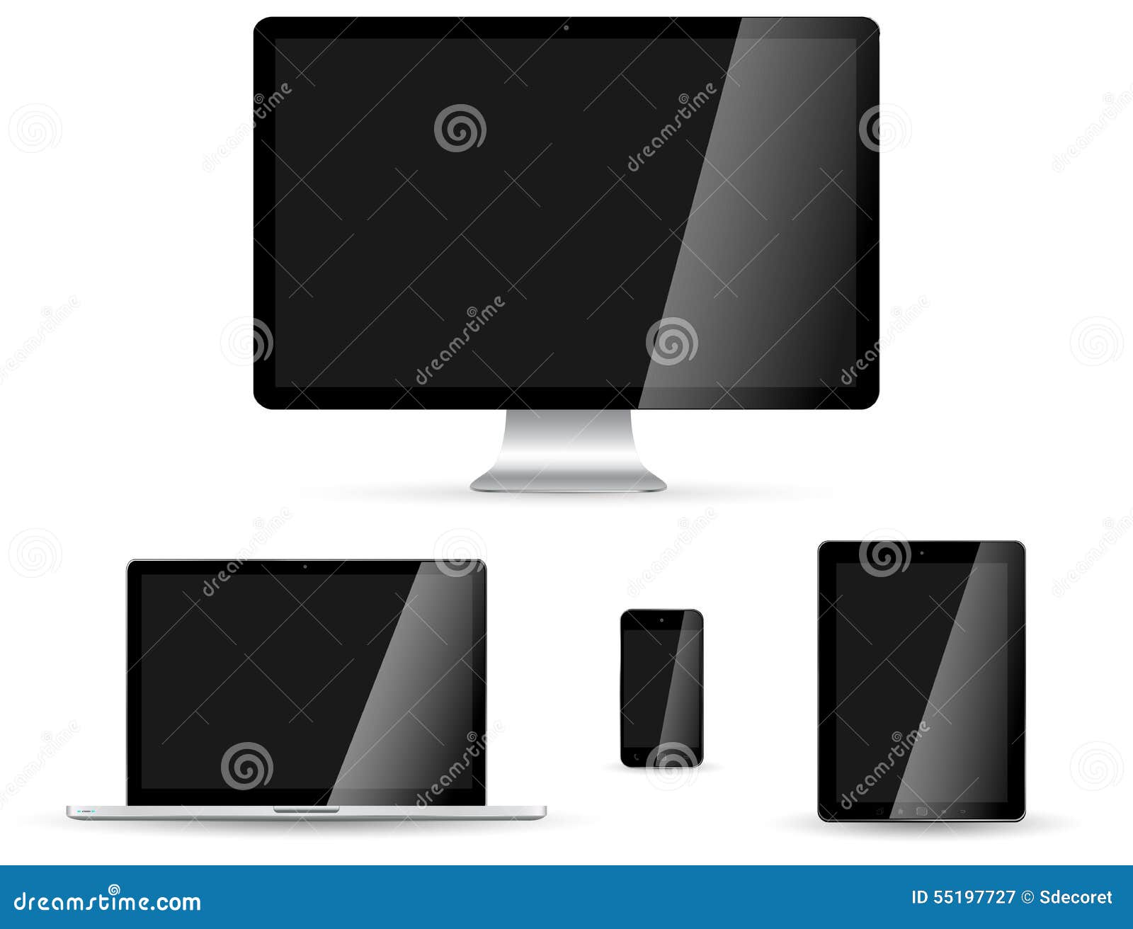 Modern Digital Tech Device Collection Stock Illustration - Illustration ...