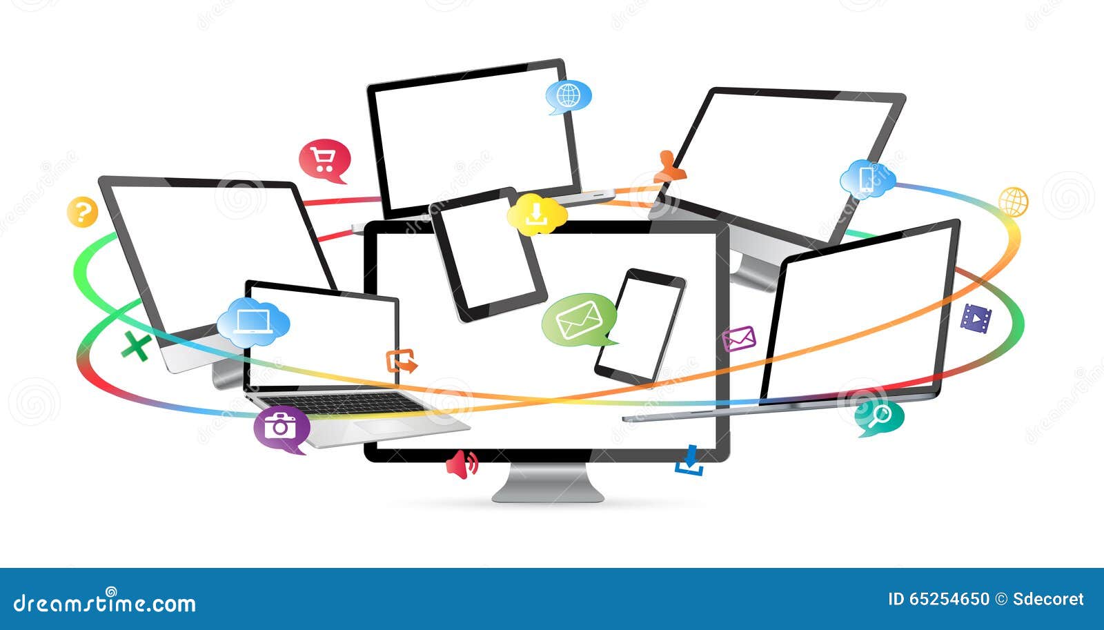 Modern Digital Tech Device Collection Stock Illustration - Illustration ...