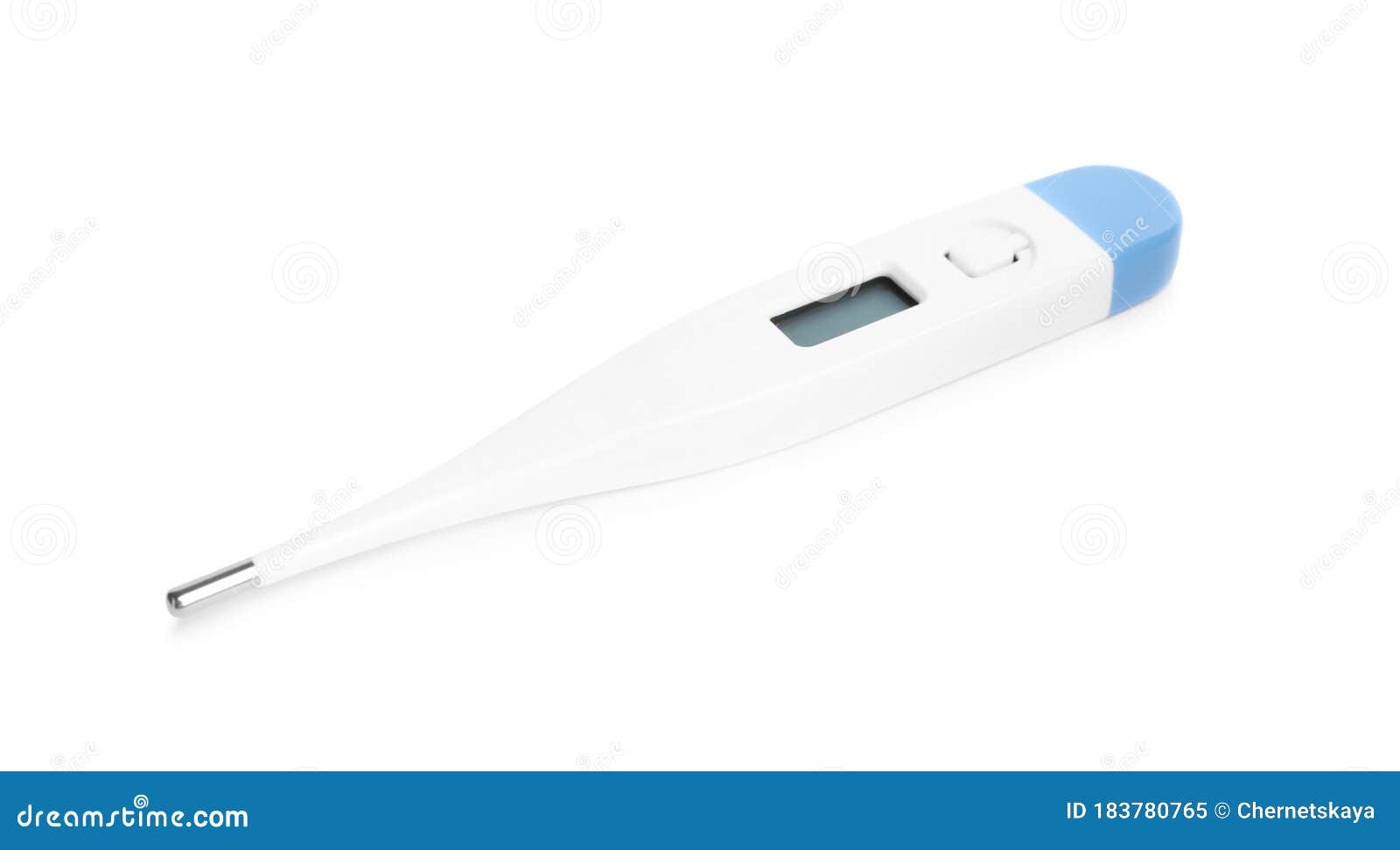 Modern Digital Thermometer on Background. Measuring Temperature Stock ...