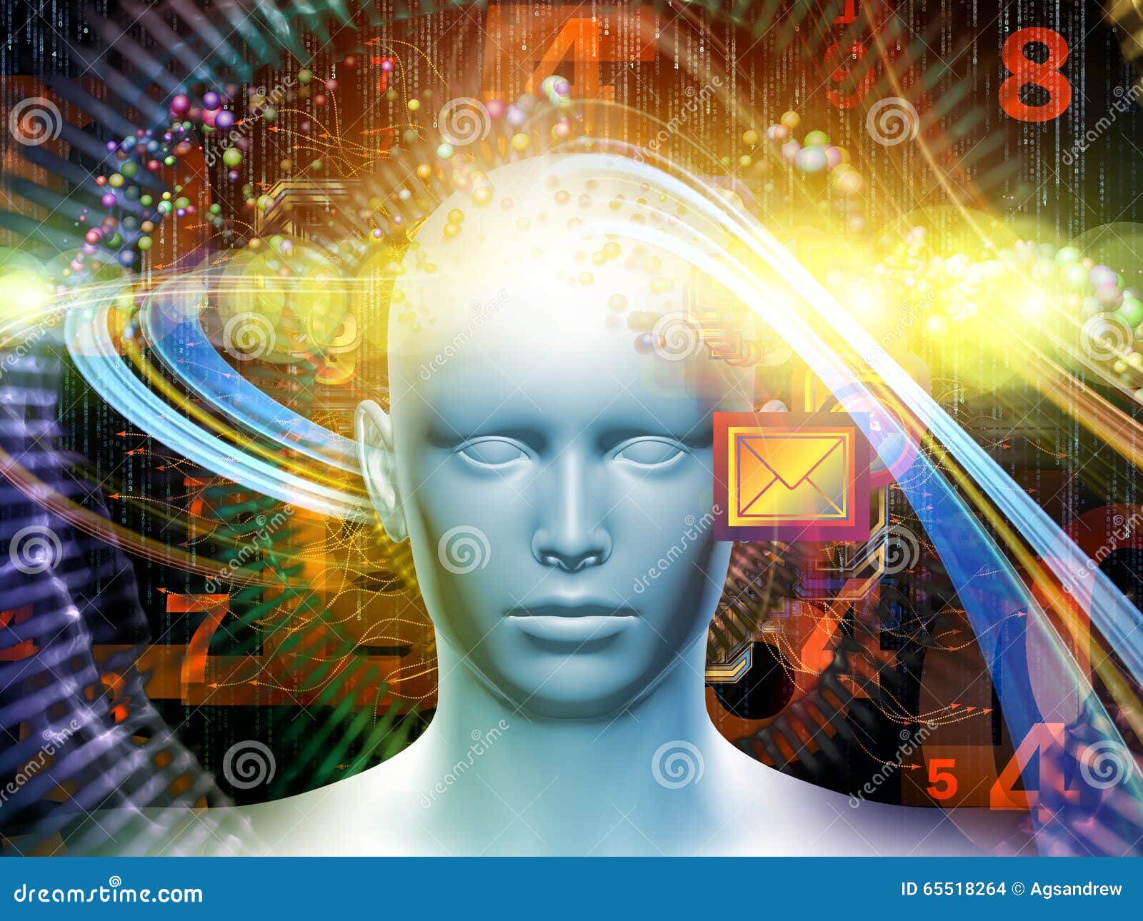 Modern Digital Thoughts stock illustration. Illustration of effect ...