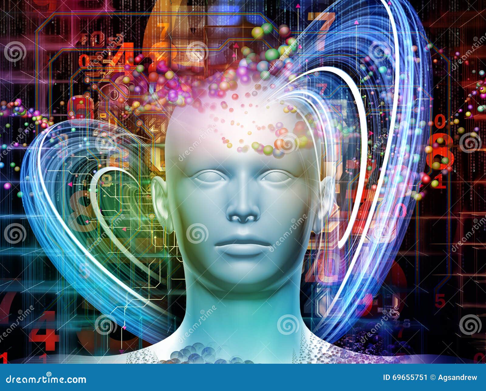 Modern Digital Thoughts stock illustration. Illustration of concept ...