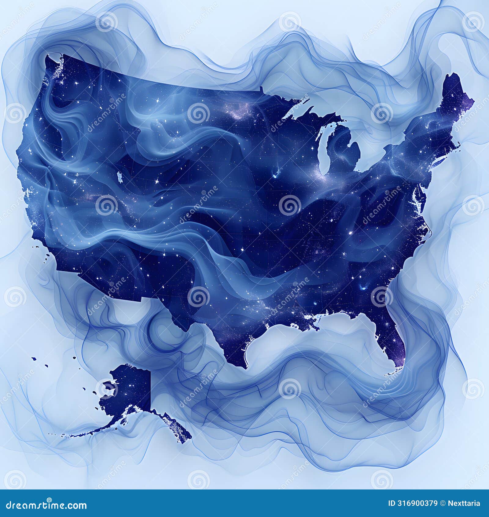 Digital USA Map Background with Minimalistic Design Stock Illustration ...