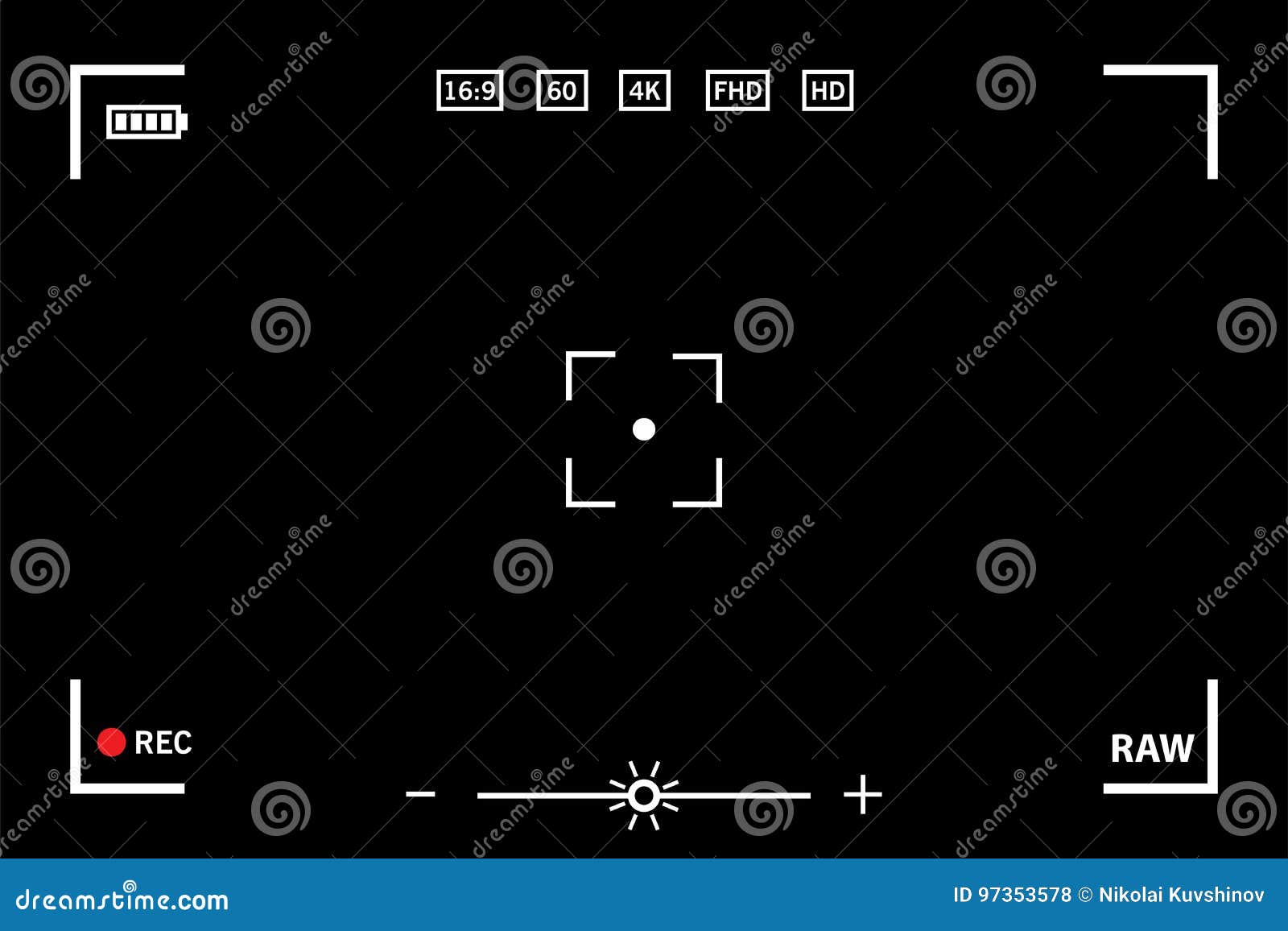 Modern Digital Video Camera Focusing Screen Stock Vector - Illustration ...