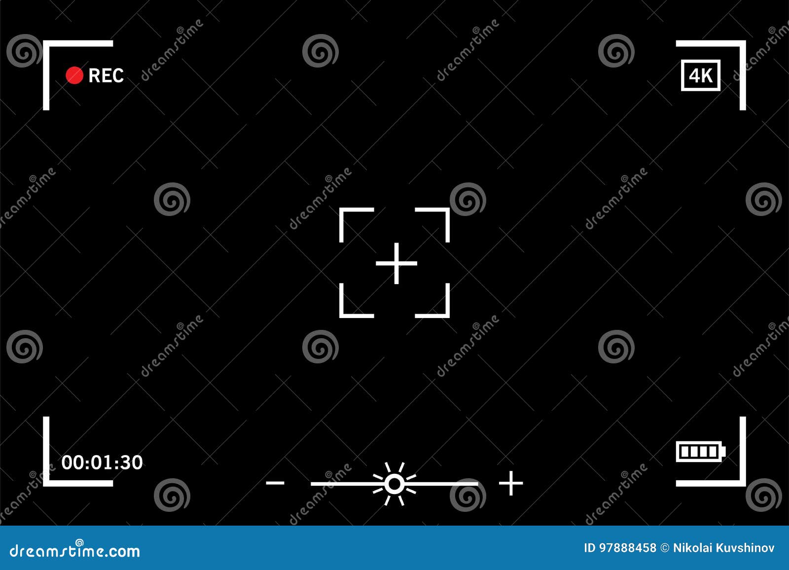 Modern Digital Video Camera Focusing Screen Stock Vector - Illustration ...