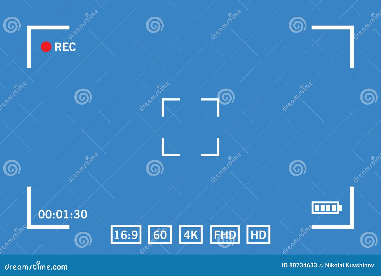 Modern Digital Video Camera Focusing Screen Stock Vector - Illustration ...
