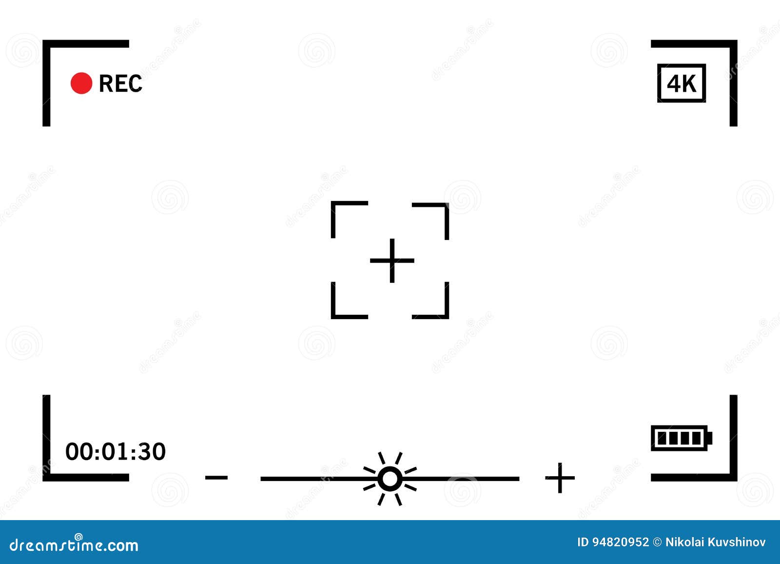 Modern Digital Video Camera Focusing Screen Stock Vector - Illustration ...