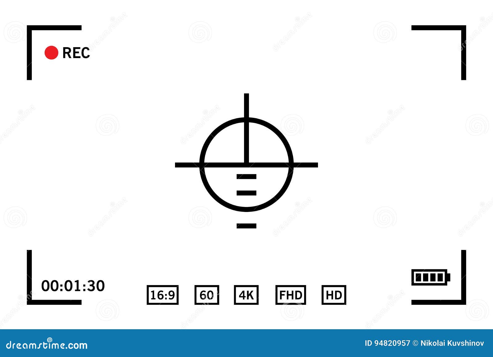 Modern Digital Video Camera Focusing Screen Stock Vector - Illustration ...