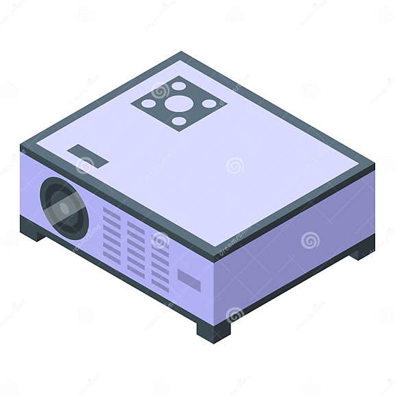 Modern Digital Video Projector Standing on a Table Isometric View Stock ...