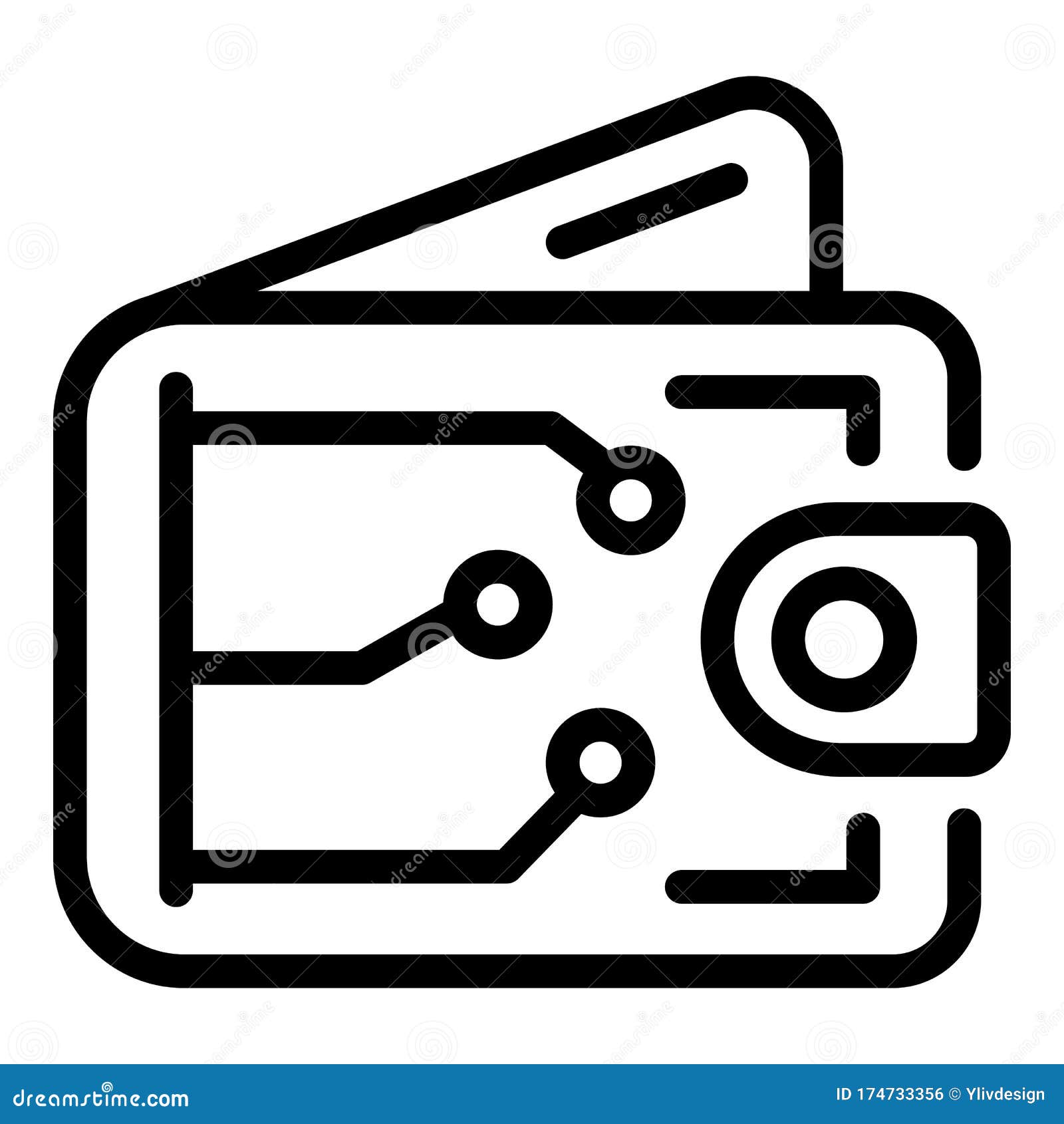 Modern Digital Wallet Icon, Outline Style Stock Vector - Illustration ...