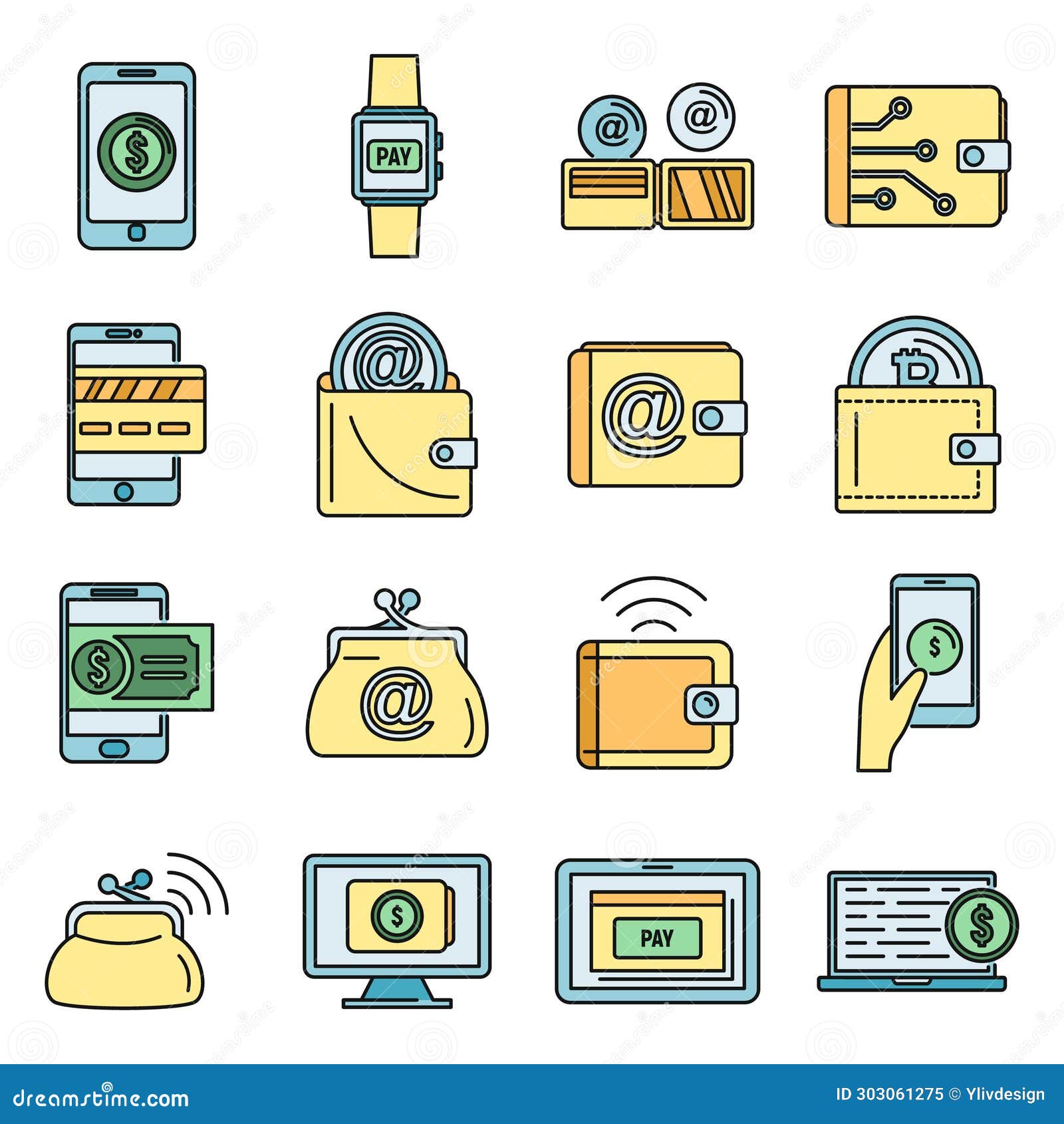 Wallet Icons. Money Transfer, Credit Card Payment, Withdraw Funds Icons ...