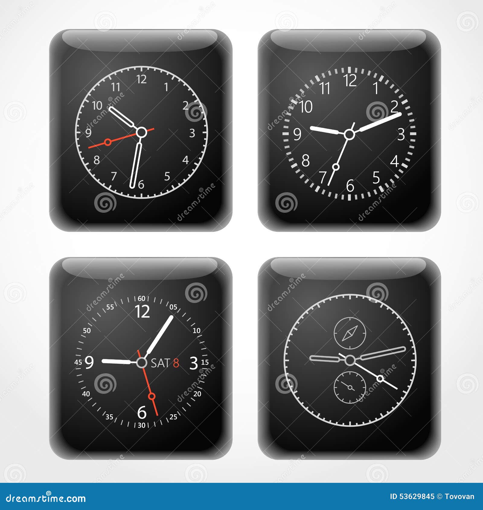 Modern Digital Watch Dials Template Stock Vector - Illustration of ...