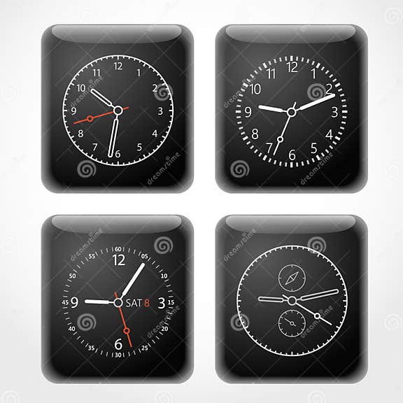 Modern Digital Watch Dials Template Stock Vector - Illustration of ...