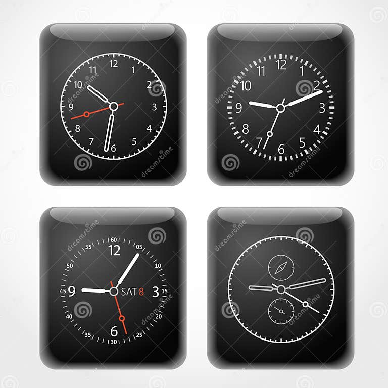 Modern Digital Watch Dials Template Stock Vector - Illustration of ...