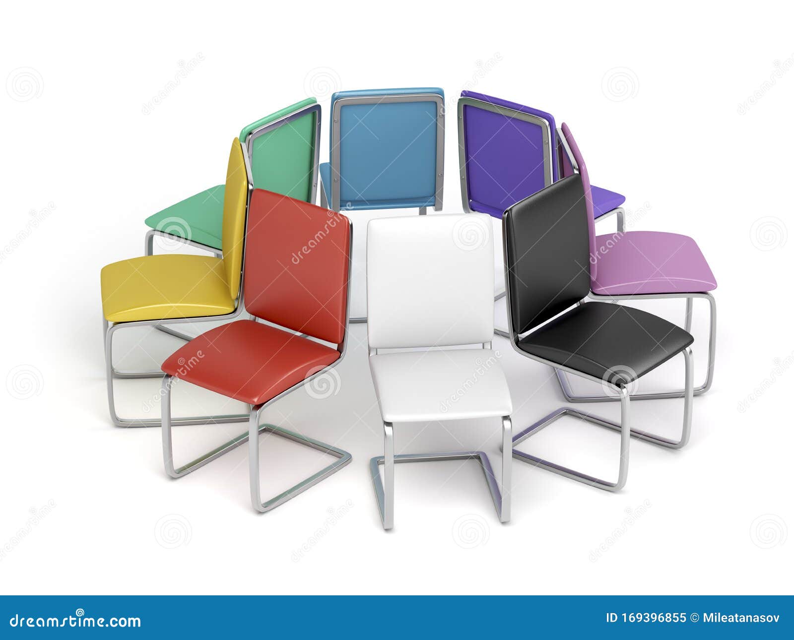Colorful dining chairs stock illustration. Illustration of chair ...