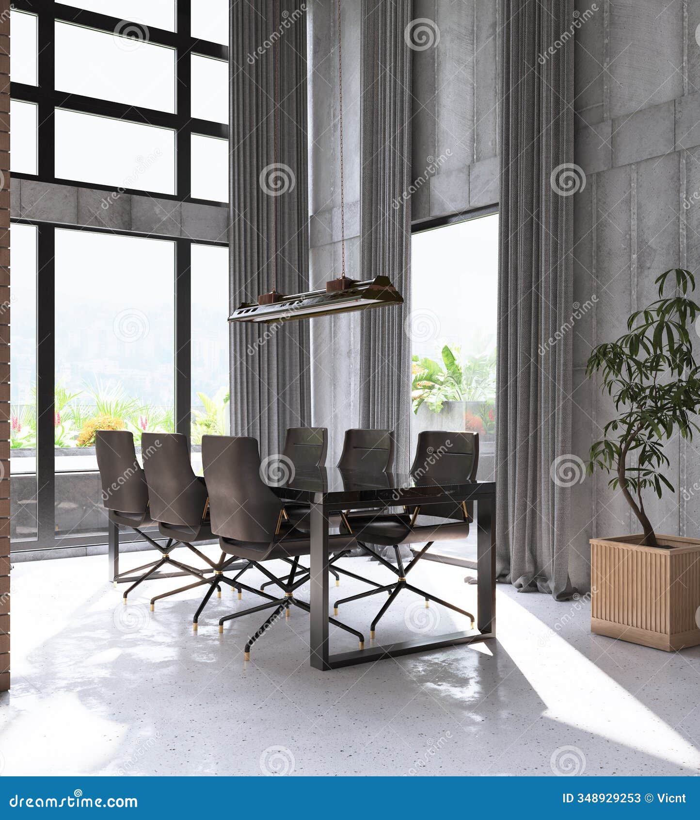 Modern dining interior. stock illustration. Illustration of large ...