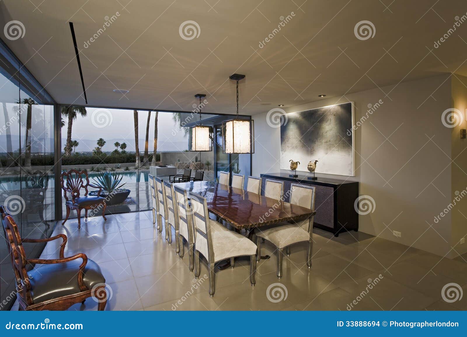Modern Dining Room at Home stock photo. Image of decoration - 33888694