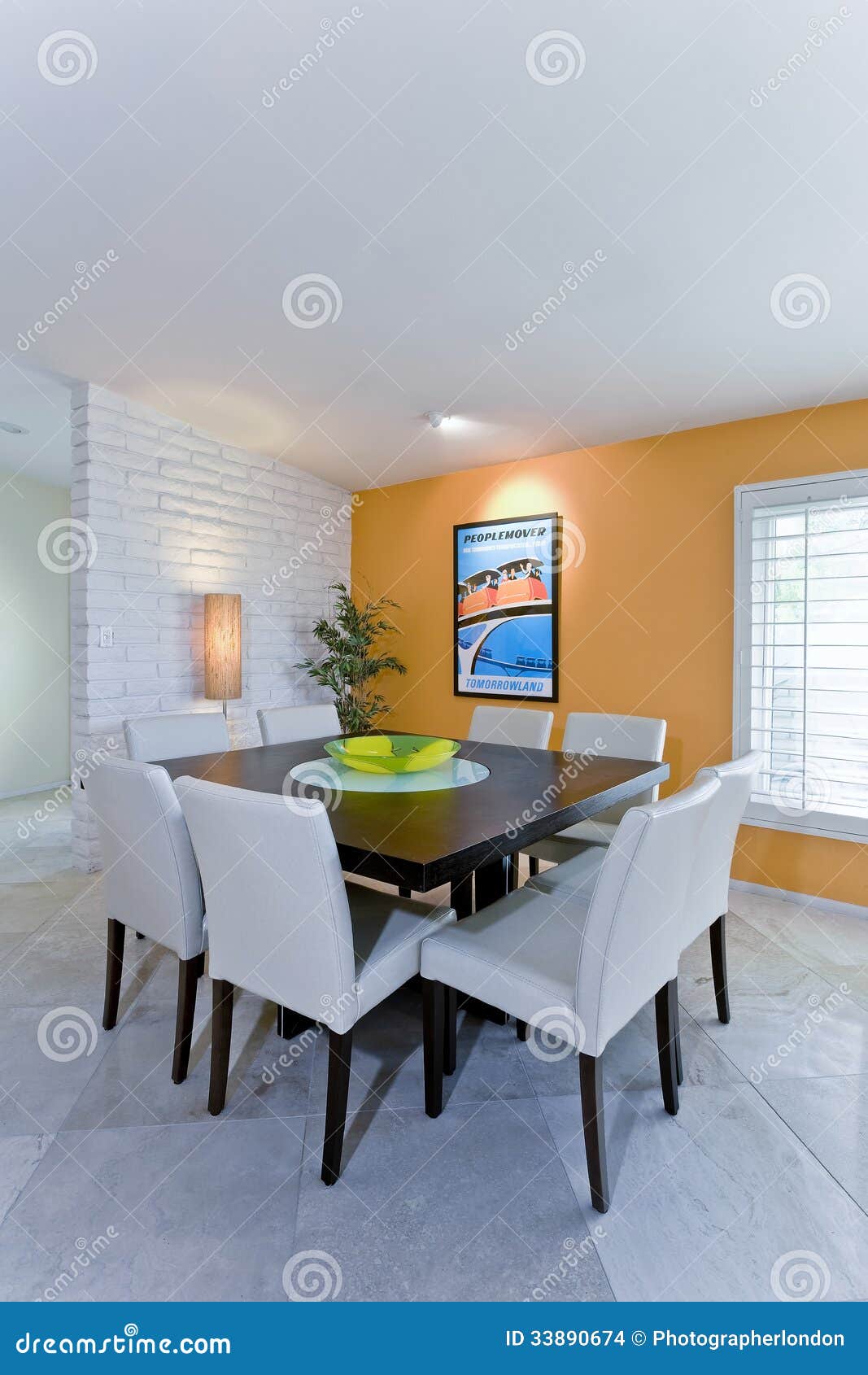 Modern Dining Room in House Stock Photo - Image of luxury, apartment ...