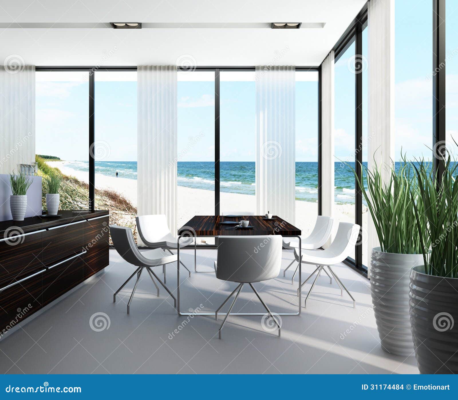 Modern Dining Room | Interior Architecture Stock Illustration ...