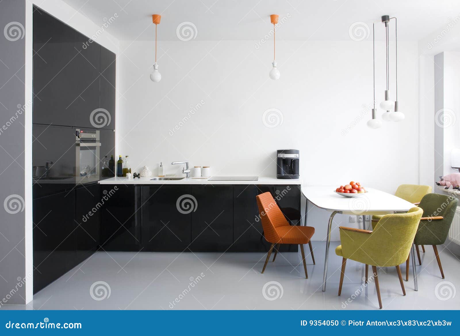 Modern Dining Room and Kitchen Stock Photo - Image of modern, indoor ...