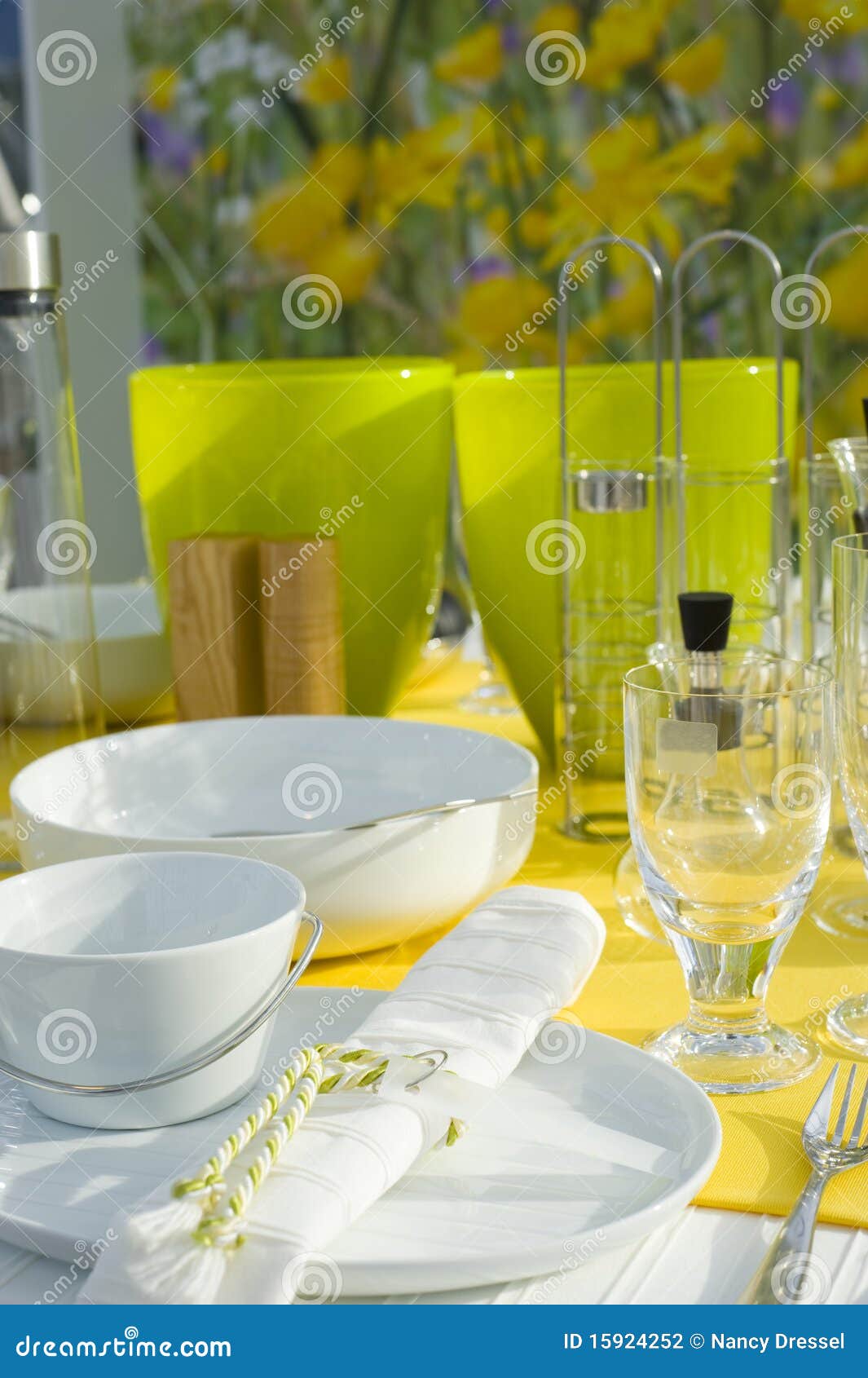Modern Dining Table Setting Stock Photo - Image of informal, dinner ...