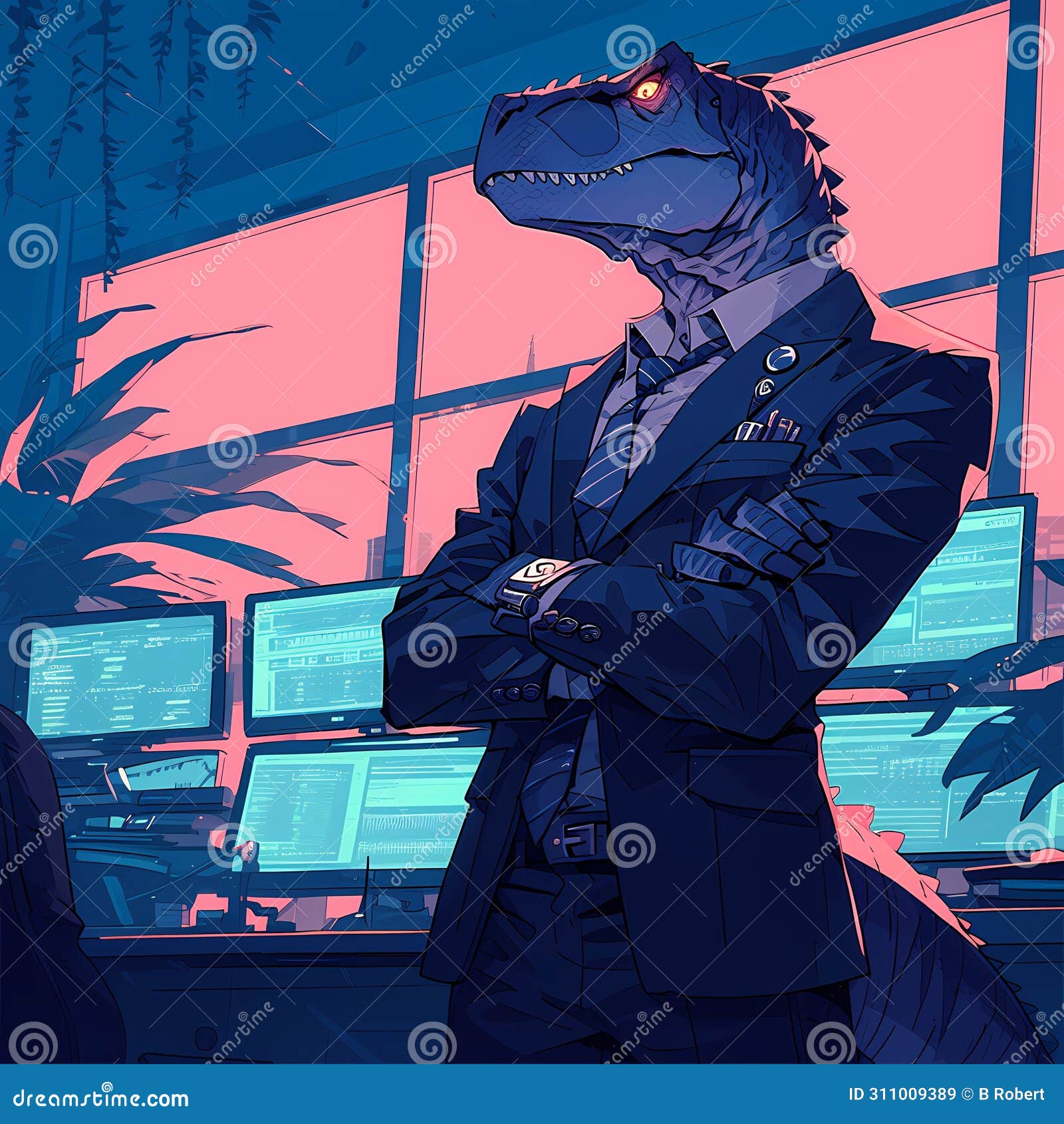 Troodon Dinosaur Profile Stock Illustration | CartoonDealer.com #294987958