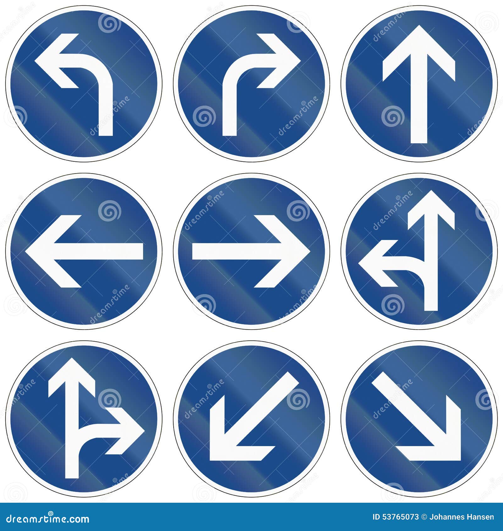 Modern Direction Signs in Germany Stock Illustration - Illustration of ...