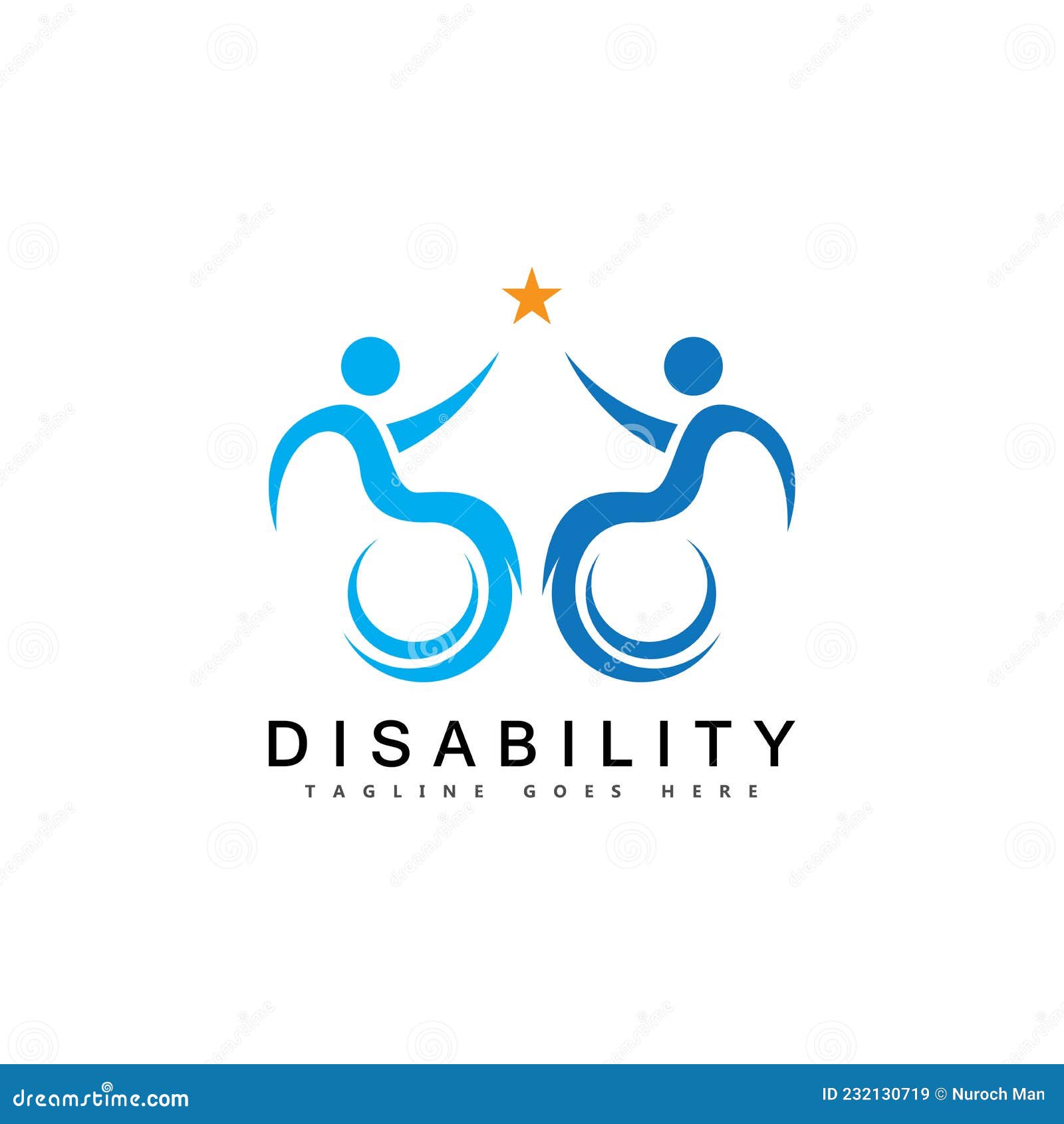 Modern Disabled People Support Logo. Stock Vector - Illustration of ...
