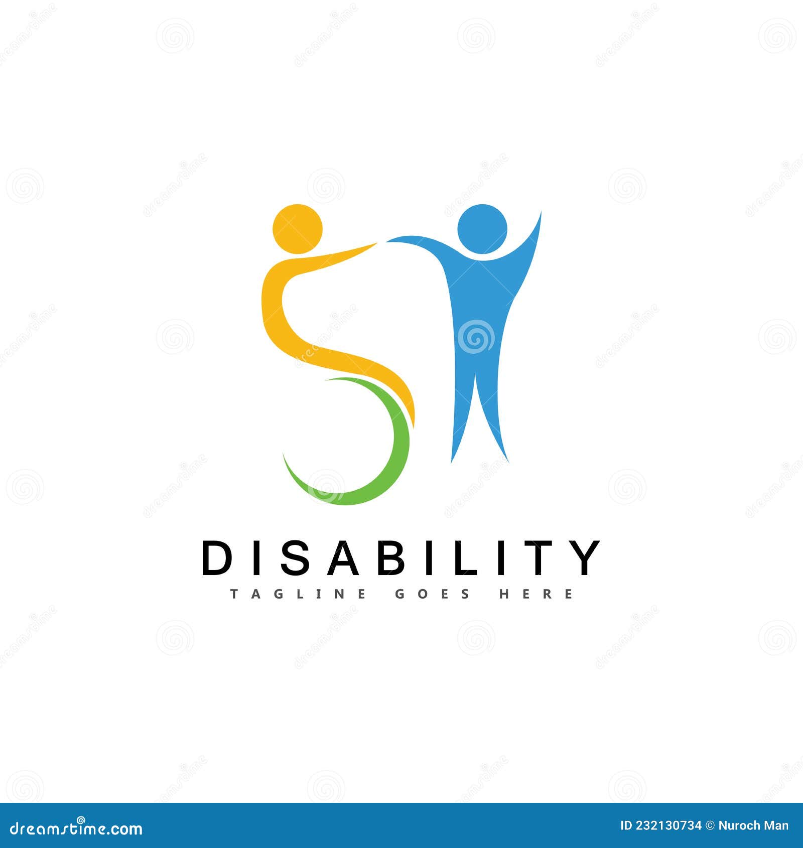 Modern Disabled People Support Logo. Stock Vector - Illustration of ...