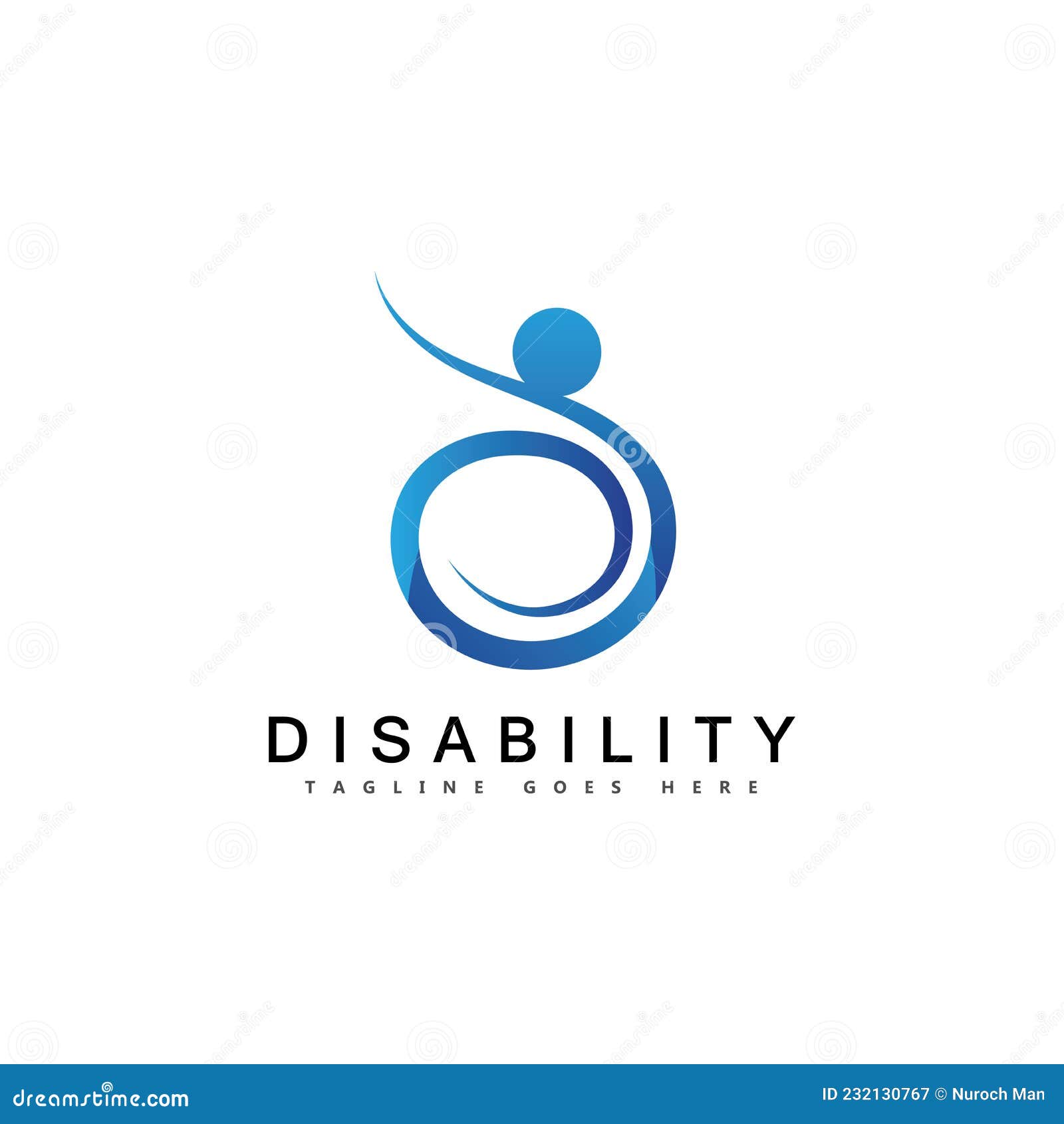 Modern Disabled People Support Logo. Stock Vector - Illustration of ...