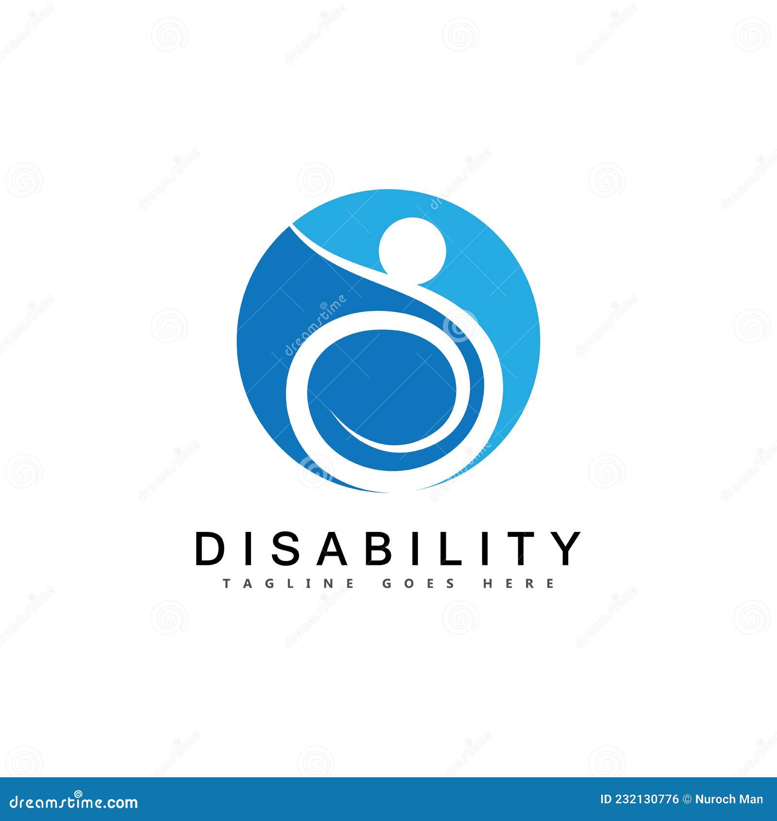 Modern Disabled People Support Logo. Stock Vector - Illustration of ...