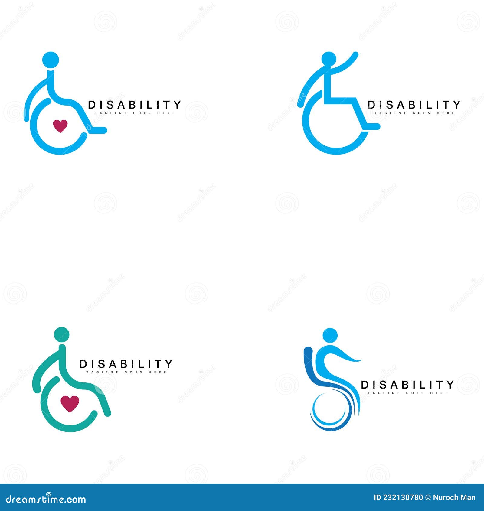 Modern Disabled People Support Logo. Stock Vector - Illustration of ...