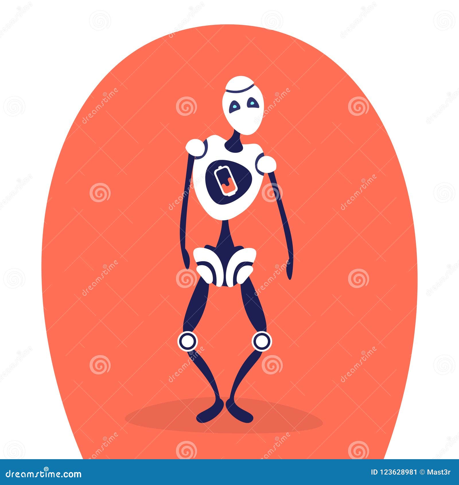 Modern Discharged Robot Standing Pose Bot Helper Artificial ...