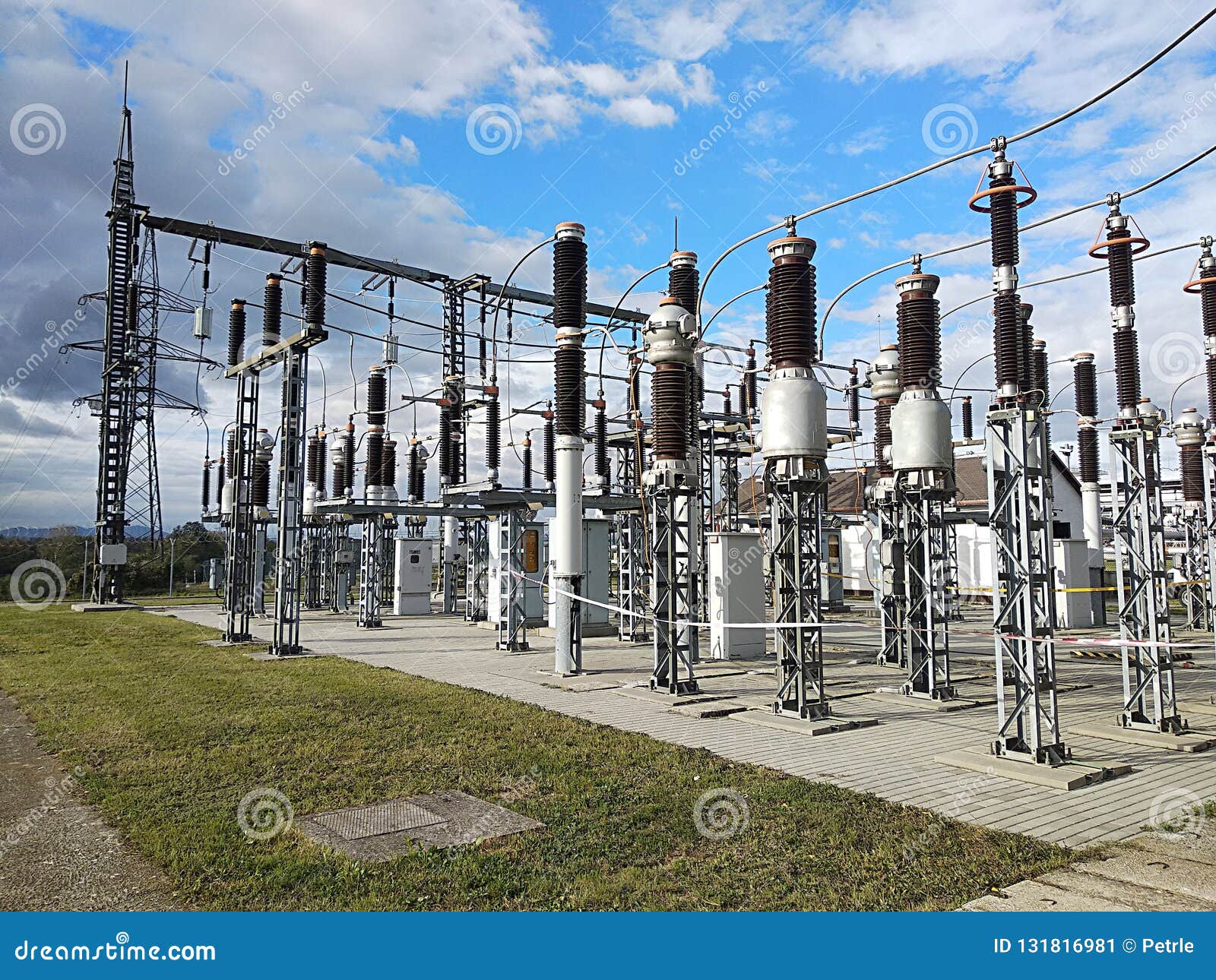 Modern Distribution High Voltage Stock Image - Image of detail ...