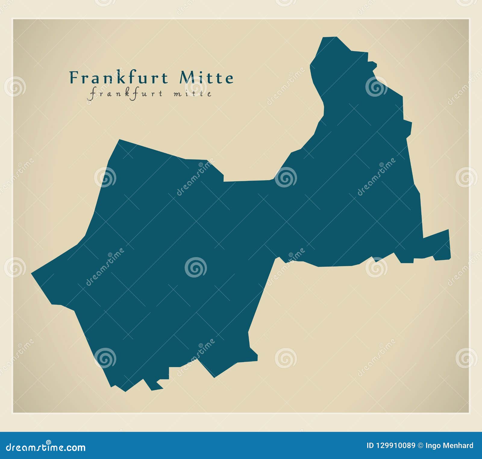 Modern District Map - Frankfurt Mitte Germany Stock Illustration ...