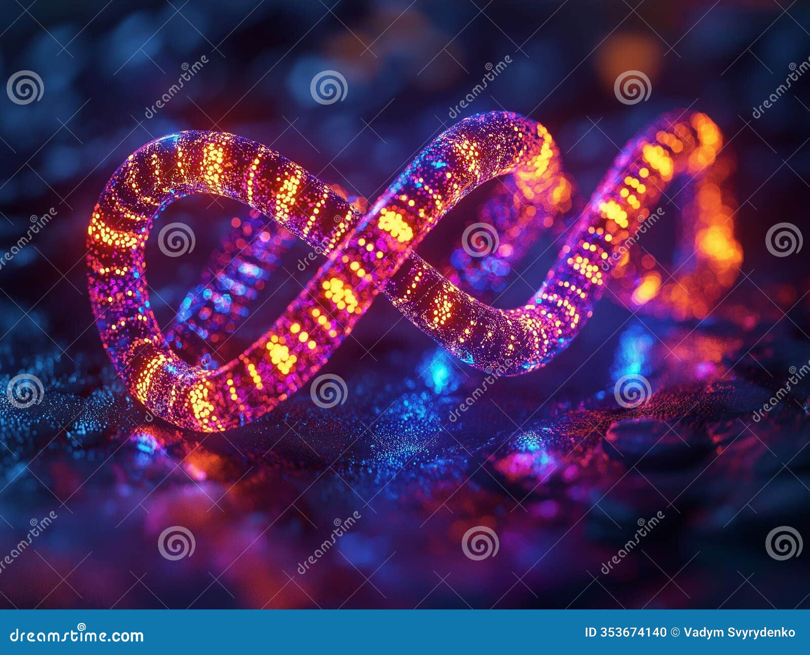 Modern DNA Strand: Science and Future Stock Illustration - Illustration ...