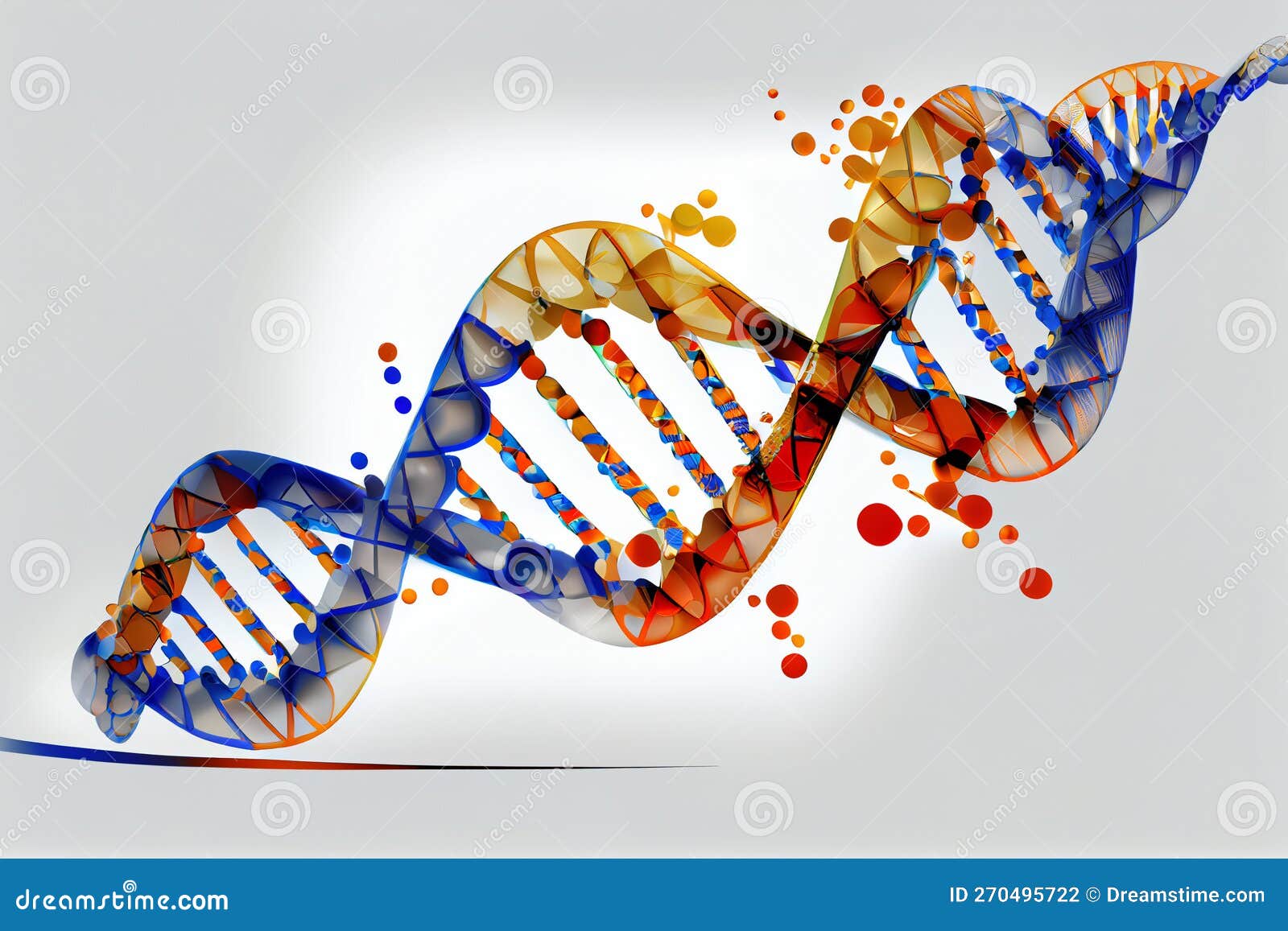 Modern DNA Structure in Microscope with Neon Color Detail Stock ...