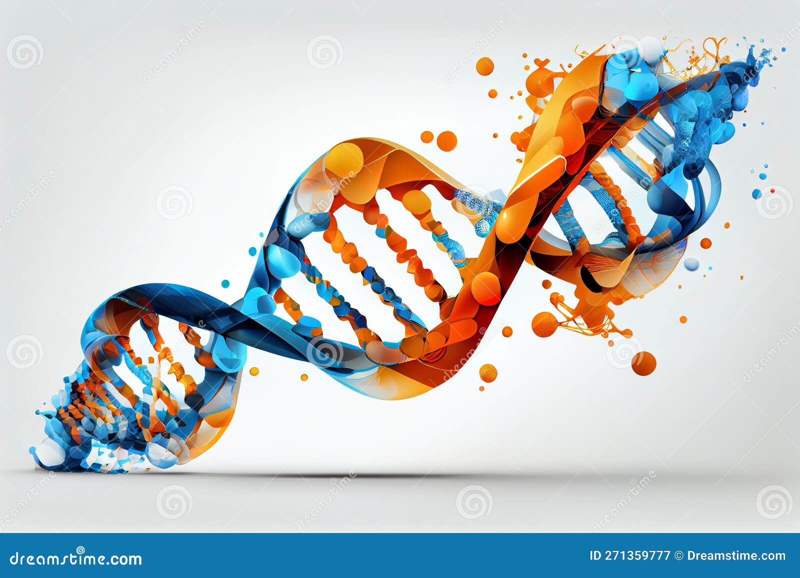 Modern DNA Structure in Microscope with Neon Color Detail Stock ...