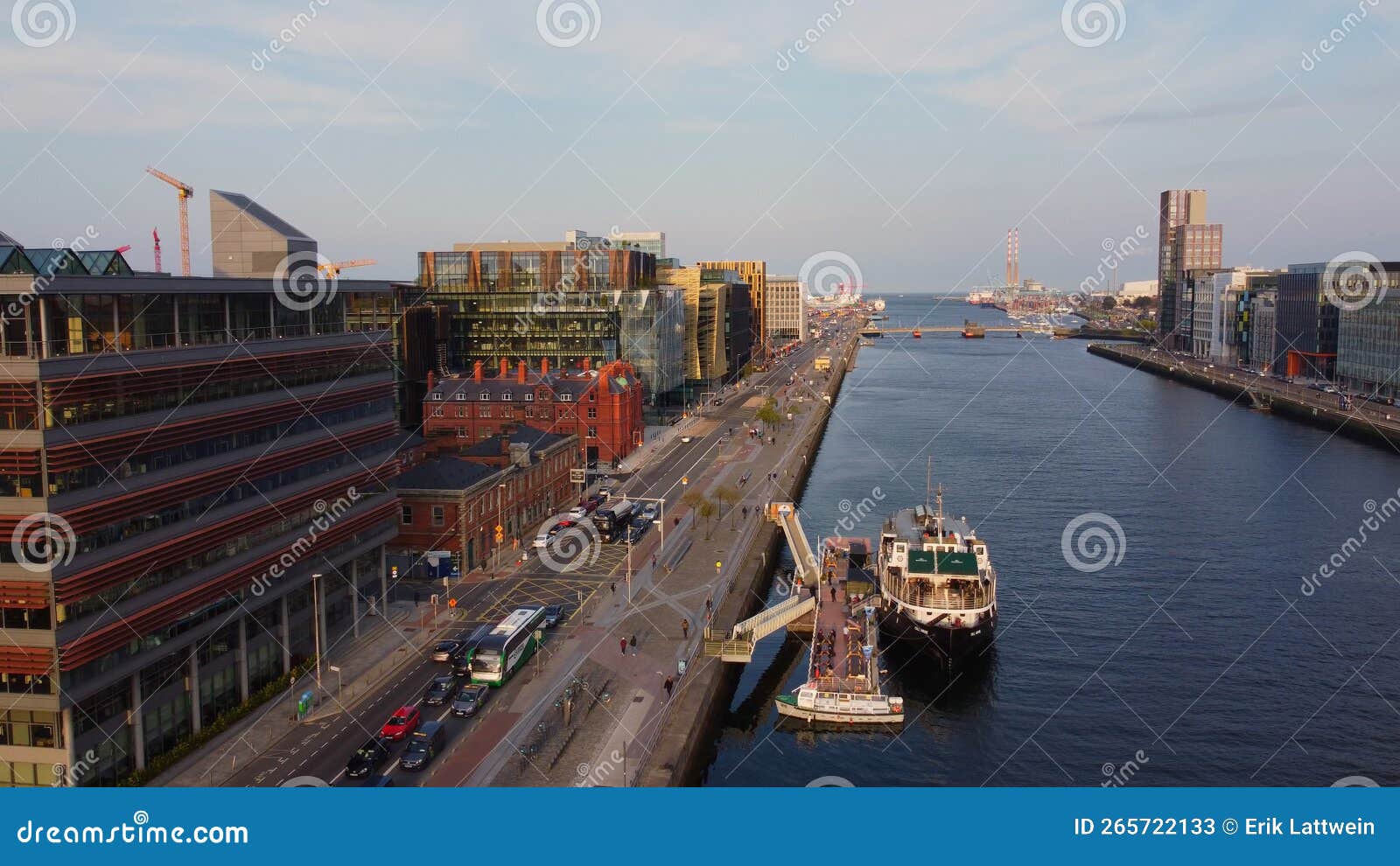 Modern Docklands District in Dublin - Aerial View Stock Image - Image ...