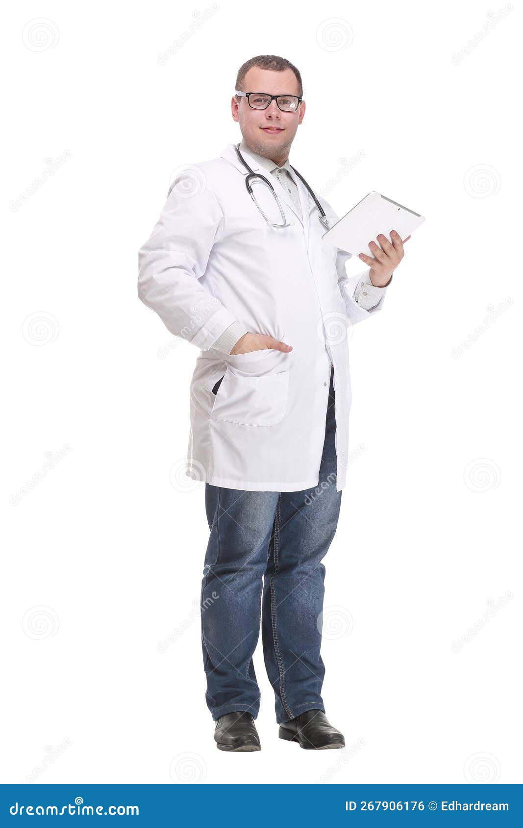 Modern Doctor, Medic or Hospital Manager Using Wireless Tablet Stock ...