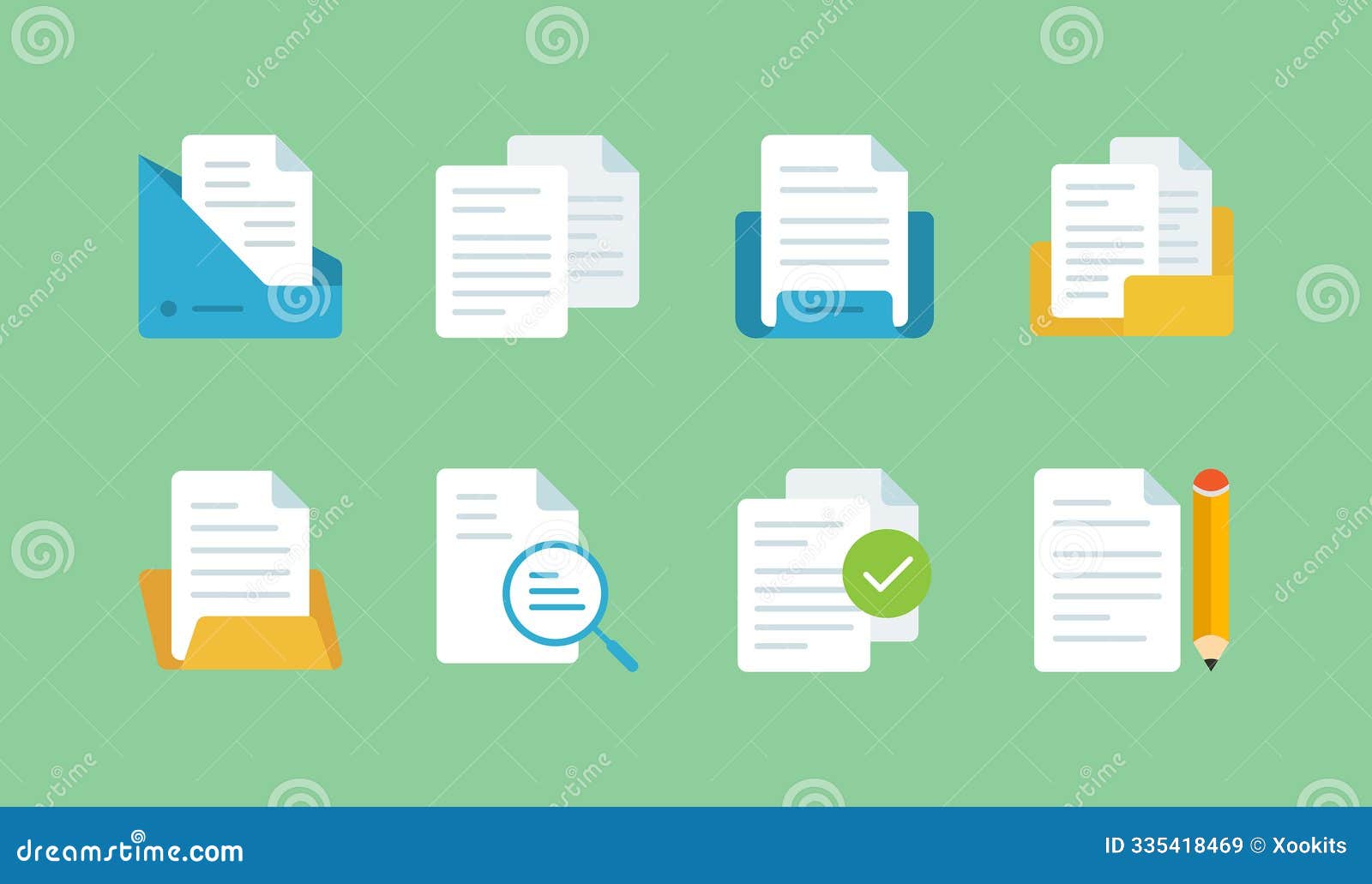 Modern Documentation and Office File Presentation Simple Illustration ...
