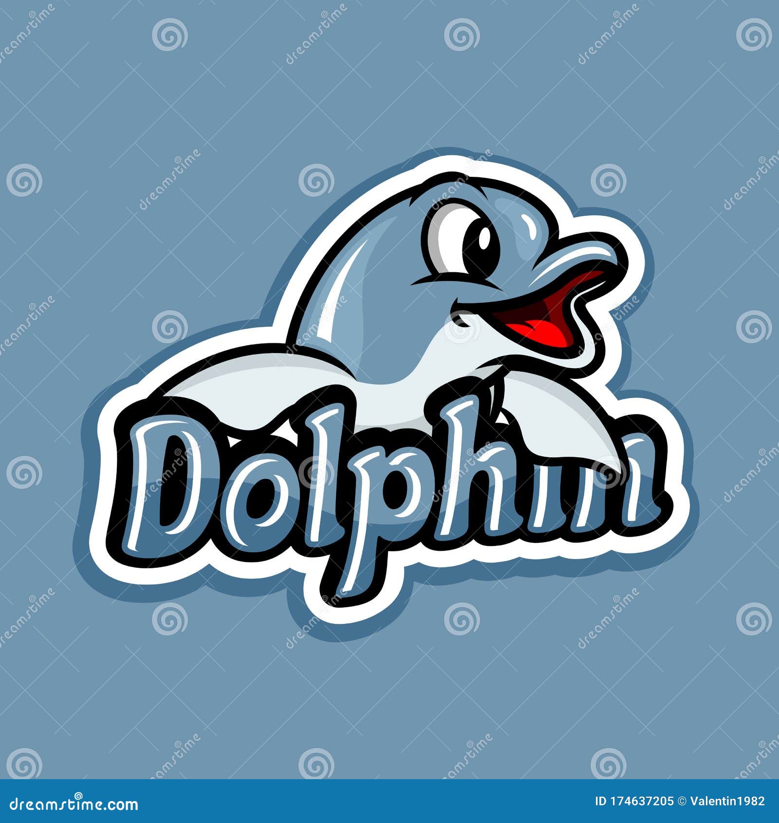 Modern Dolphin Mascot Logo. Stock Vector - Illustration of team, mammal ...